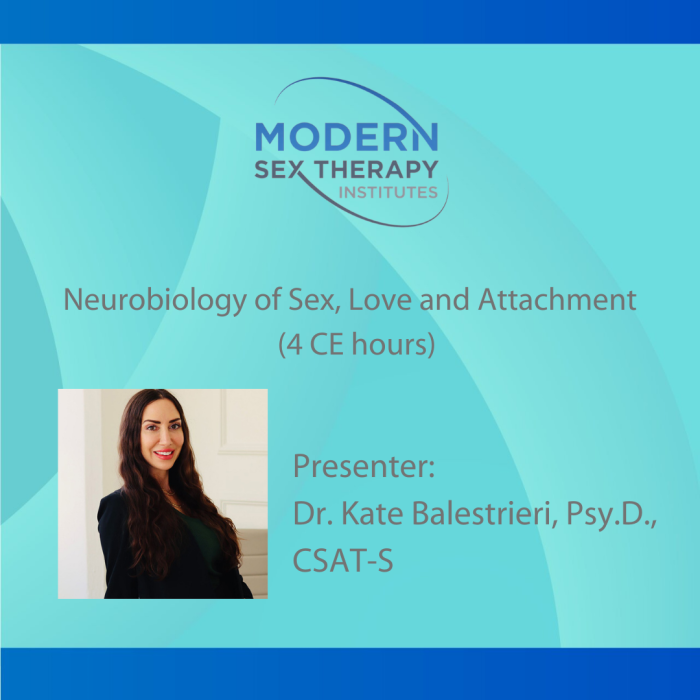 Neurobiology of Sex, Love & Attachment (4 CE Hours, 2024) - Modern Sex ...